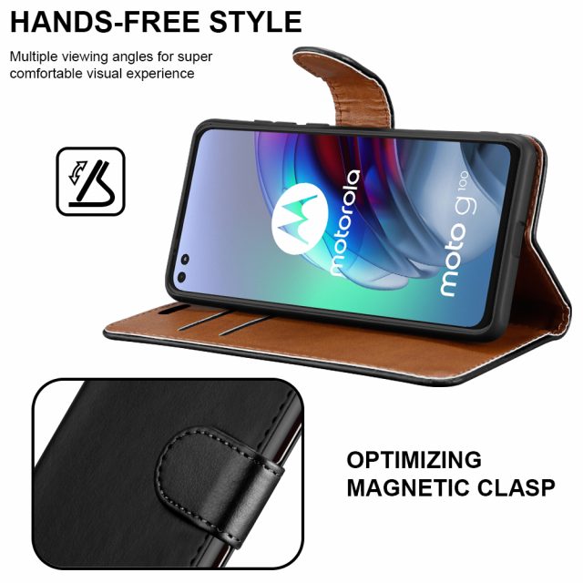 For Motorola Moto G100 Case Leather Wallet Book Flip Folio Stand View